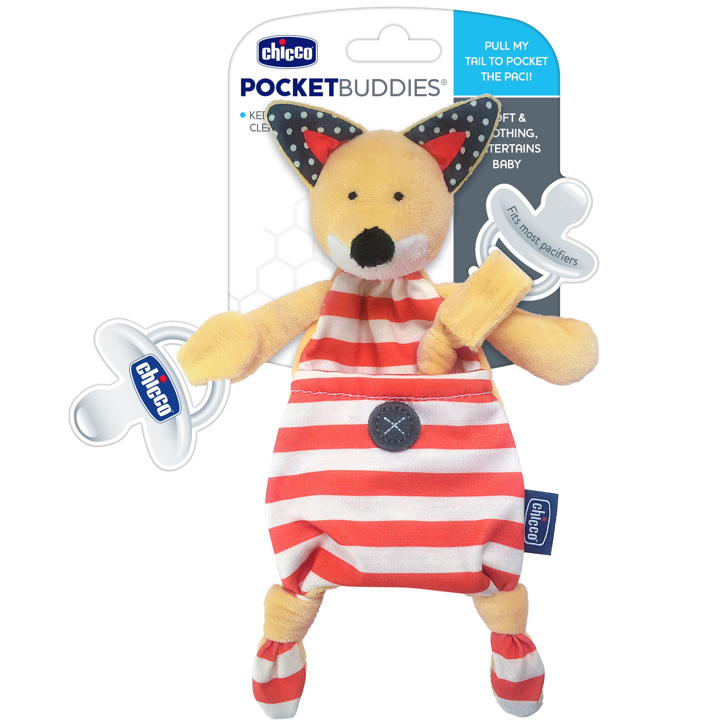 Pocket Buddies Fox Pacifier Holder - Chicco