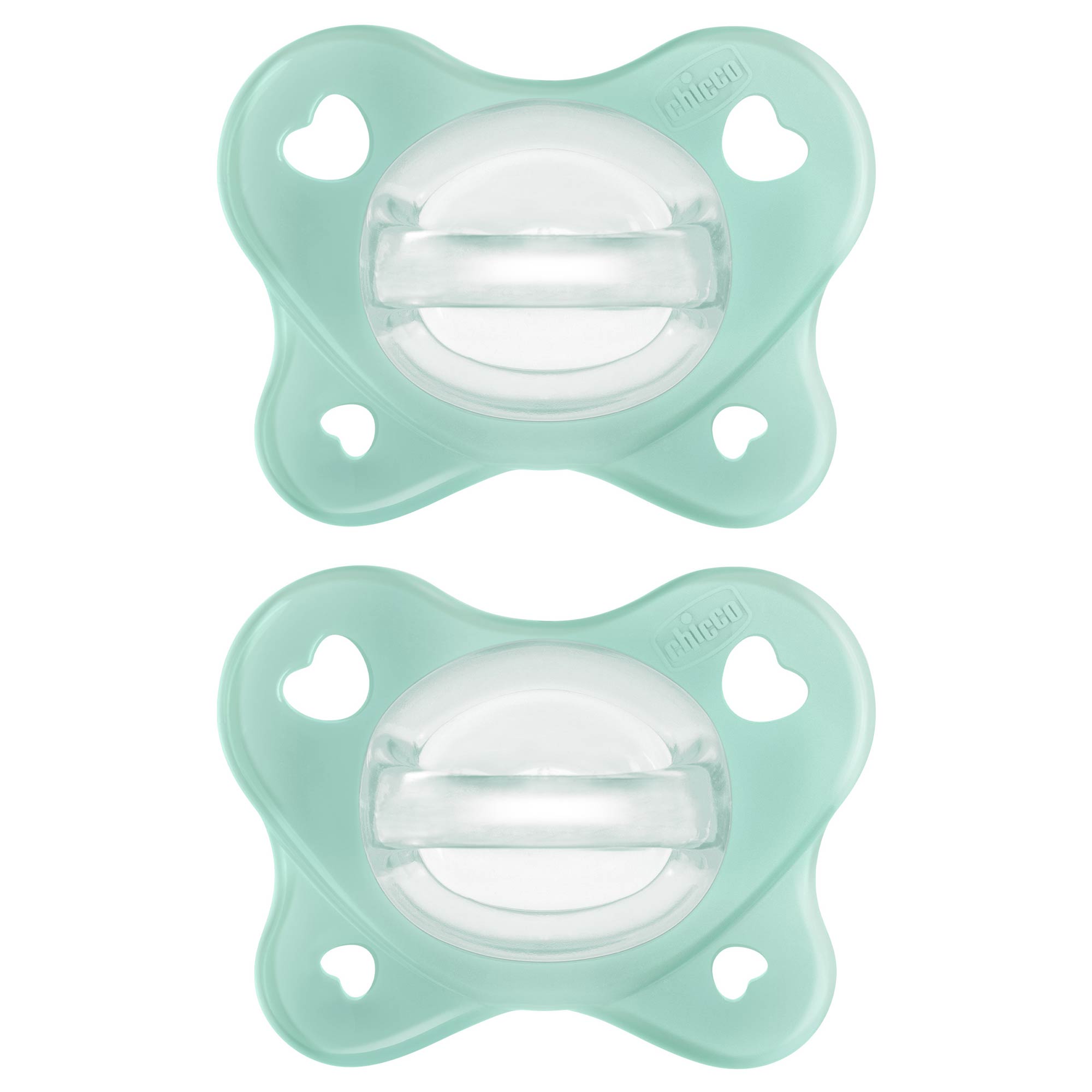 Dual Soft Silicone Pacifier 0-2m (2pc) - Seafoam | Chicco