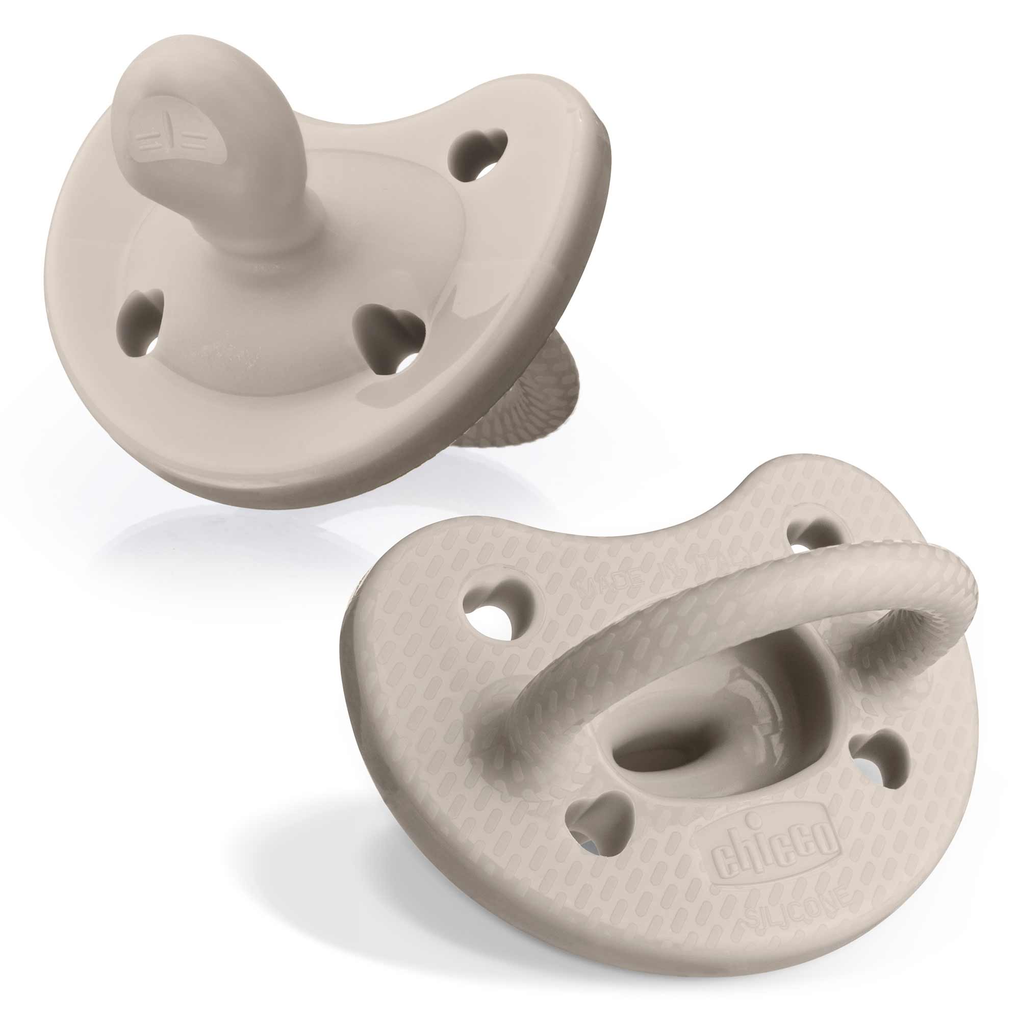 PhysioForma Luxe Orthodontic Silicone Pacifier – Grey 6-16m (2pc) | Chicco